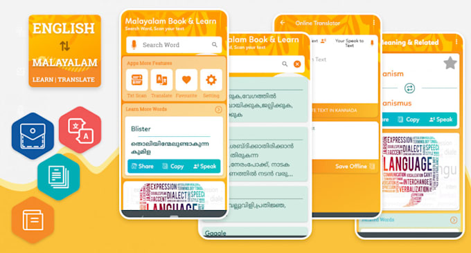 Translate any article or document english to malayalam and vise versa ...