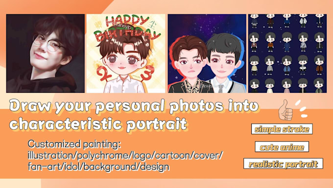 Draw your personal photos into characteristic portrait by Joylaineyip ...