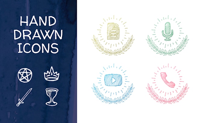 Illustrate simple, custom, hand drawn icons by Vivimaxart | Fiverr