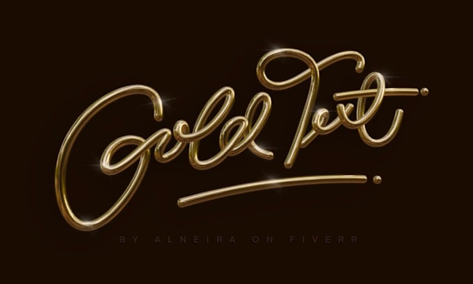 Create custom 3d metallic gold lettering by Alneira | Fiverr