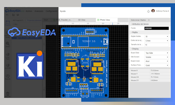 Design pcb ,schematics, bom, gerber on easyeda, kicad, etc by Anthonypu26 | Fiverr