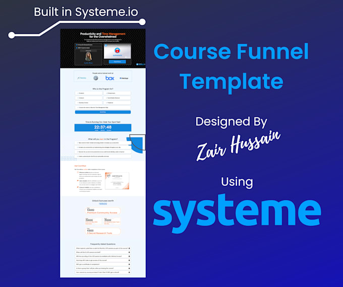 Give you course funnel template and lead funnel template by Zairhussain ...