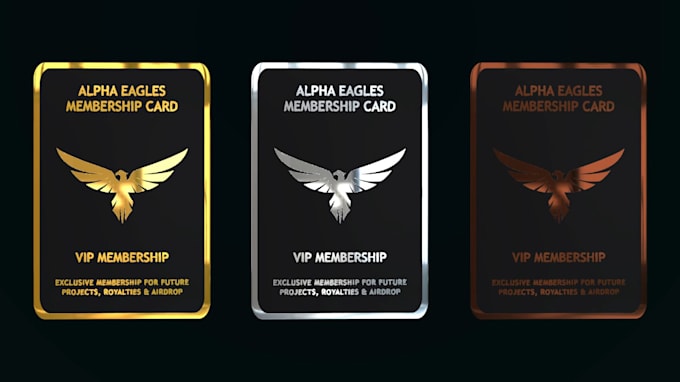 Create 3d rotating crypto nft trading cards membership cards by Mn ...