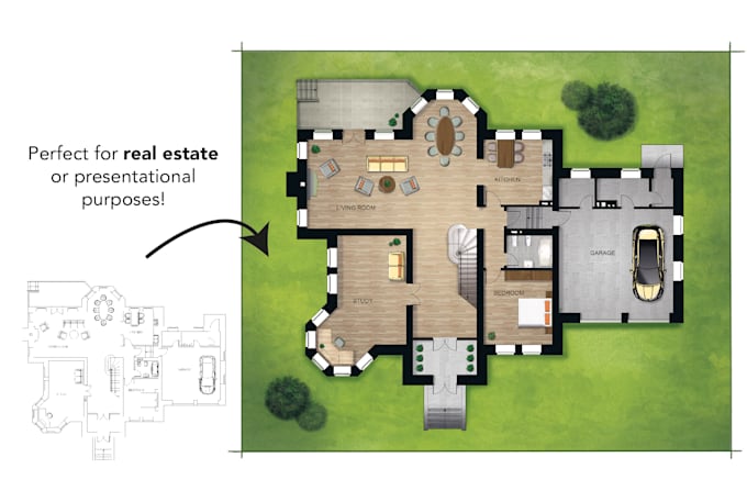 Render 2d floor plan visualisation for real estate by Bbasterzelda1 ...