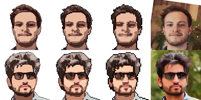 Create a pixel art drawing of your face by Daboizmusic | Fiverr
