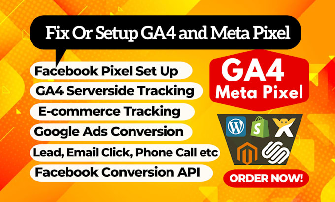 Fix or set meta pixel, ga4 ecommerce tracking, ga4 server side tracking by gtm by Ppc_bappi | Fiverr