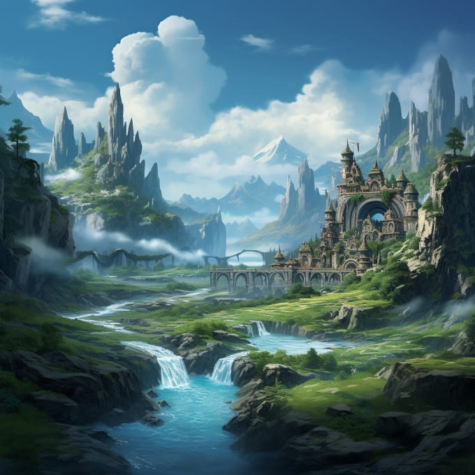Make fantasy dnd background, landscape and environment art by Alpenhelm ...