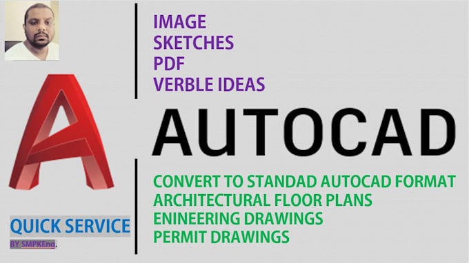 Autocad drawings using the pdf, image, sketches by Smpkeng | Fiverr
