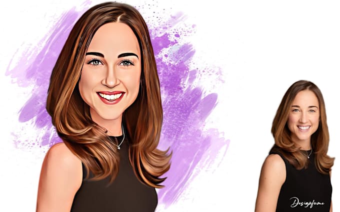 Do portrait cartoon caricature headshot avatar from photo in 24 hours ...
