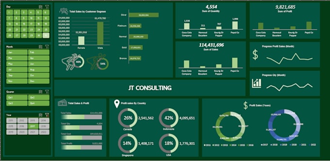 Make you comprehensive and informative excel dashboard by ...