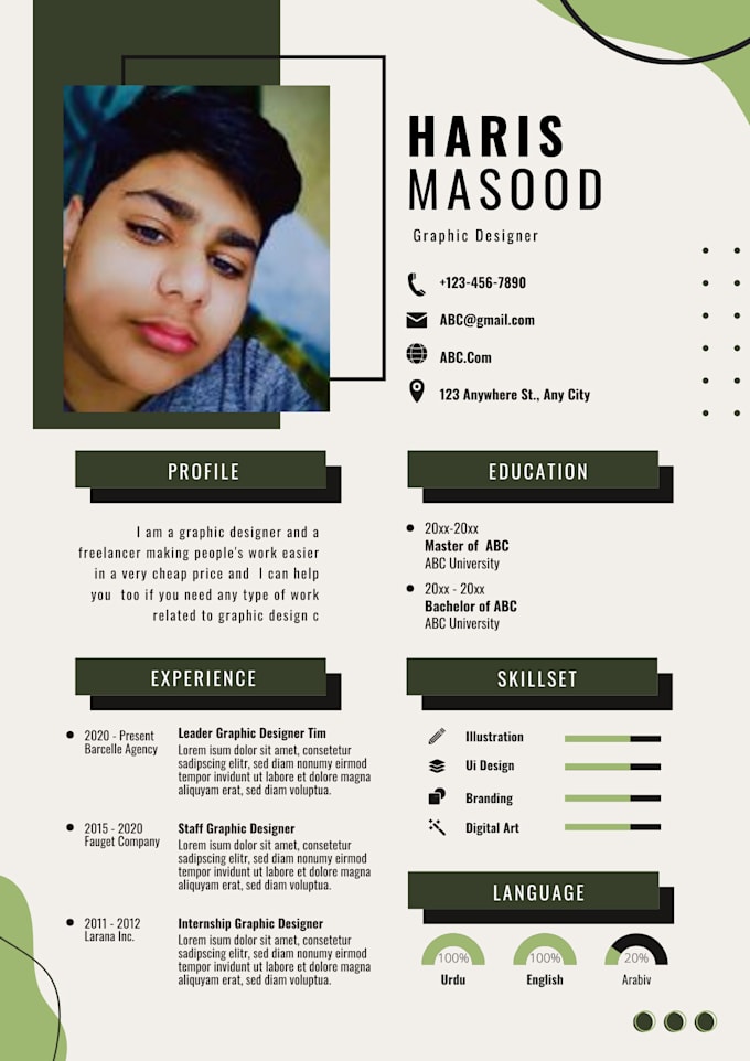 Make a resume for you so you can get your desired job by Harismasood06 ...