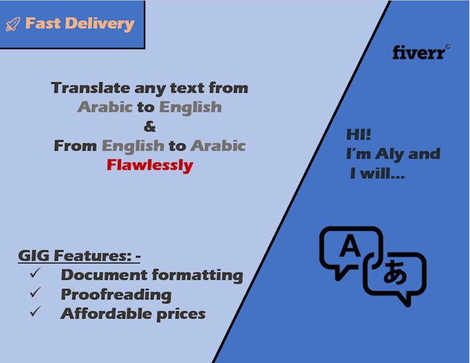 Translate arabic to english or english to arabic fast by Alyamr900 | Fiverr