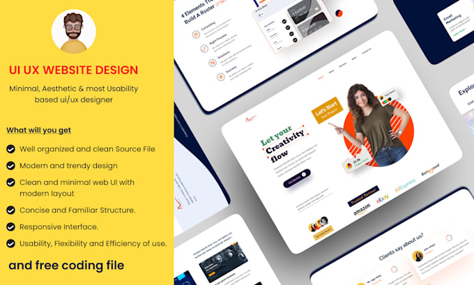 Make you professional website ui ux design by Tazkiya_ui | Fiverr