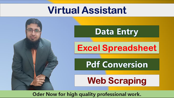 Do data entry, excel work, web research and pdf to word excel conversion for you by Naufalismail ...