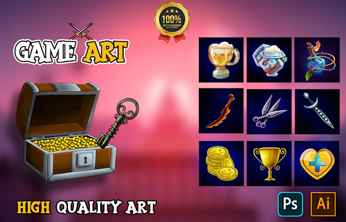 Draw perfect 2d game art assets, object, background, props, items by ...