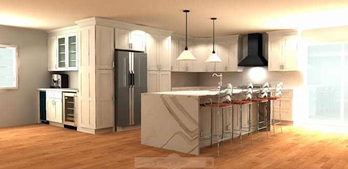 Design your kitchen and render with 3d images and floorplan by ...