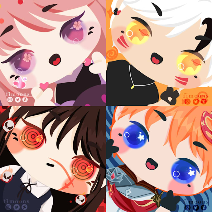 Make your own chibi icon character by Fimoonsart | Fiverr