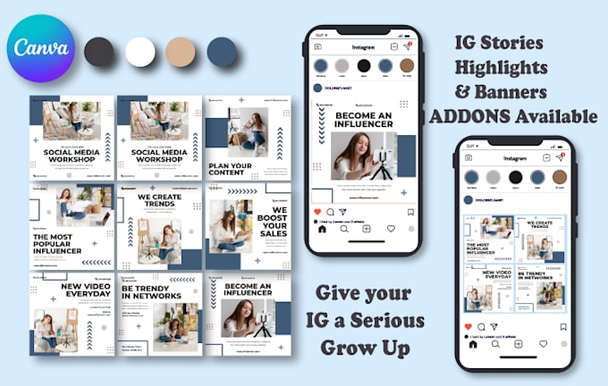 Design editable social media posts and templates in canva for instagram ...