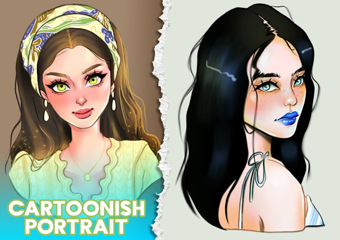 Draw a cute cartoon style portrait or avatar from your photo by ...