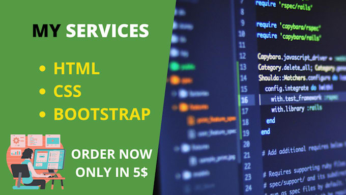 Create responsive html css and bootstrap website for you by ...