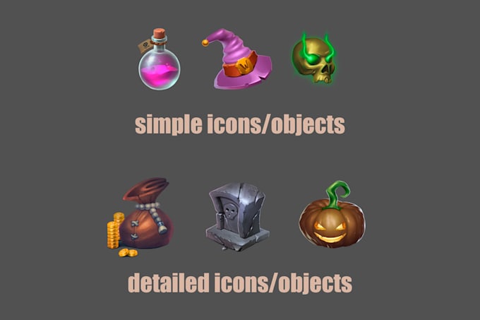 Create 2d game assets, props, icons, objects by Spacemonkeyukr | Fiverr