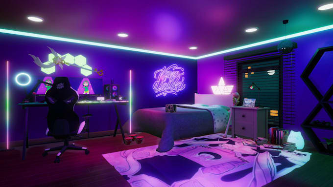 Create a 3d room background for your stream by Feliig | Fiverr