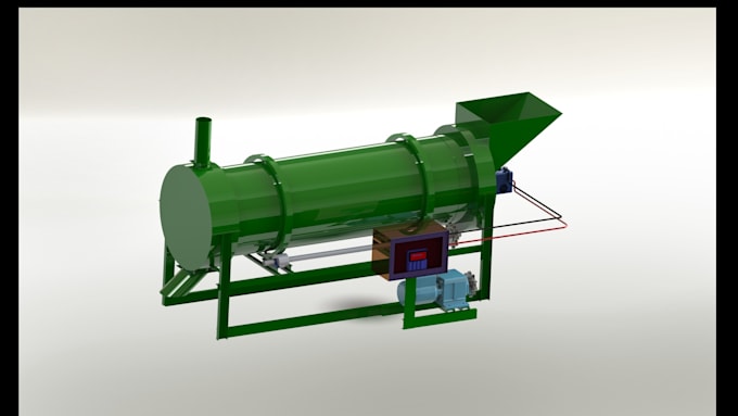 Give a detailed design of rotary dryer a machine by Olajidesolomon | Fiverr