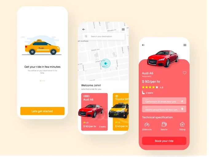 Develop a complete clone of the taxi cab booking ride sharing app by ...
