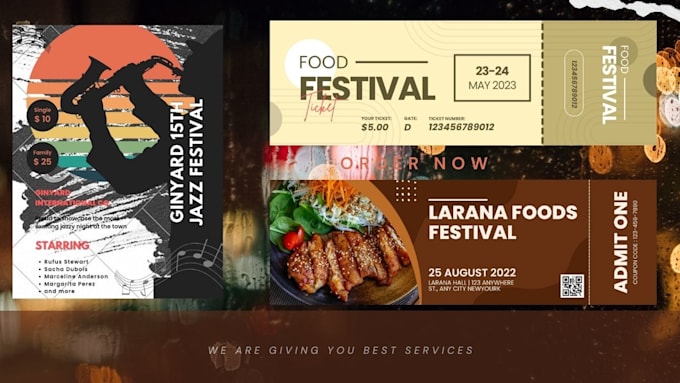 Design retro style event ticket and invitation for any event by ...