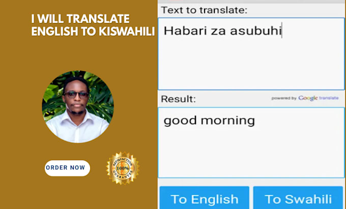 Translate english and swahili by Femi_bush | Fiverr