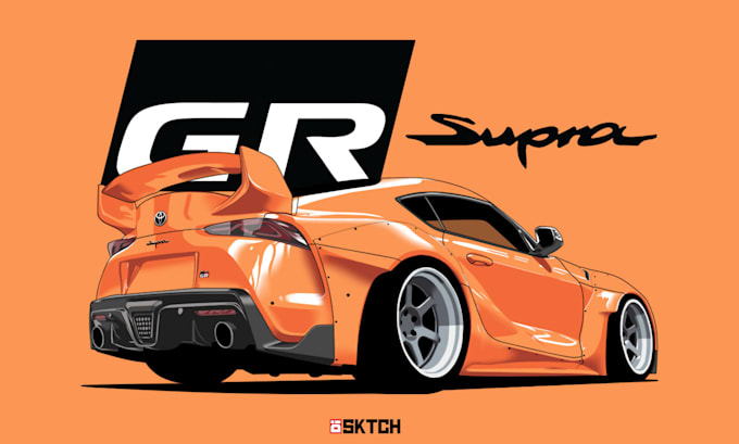 Design the illustration car into high resolution raster by Disktch | Fiverr