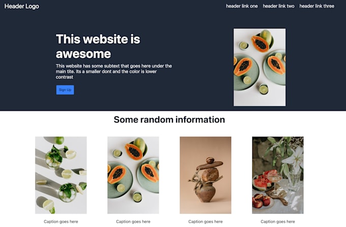 Build a basic website or landing page with html and css by Vnrivera22 ...
