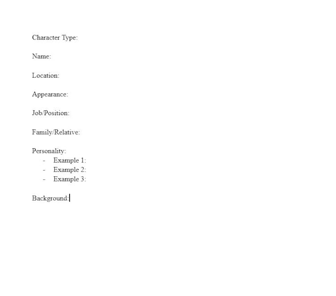 Write a well rounded character for your fictional setting by ...