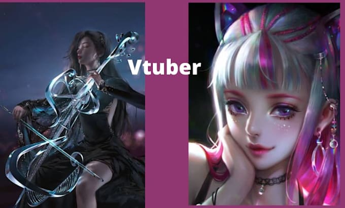 Design anime vtuber avatar and live2d model for streamer vtuber model