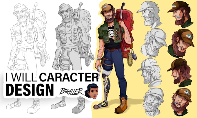 Draw your character design by Braller | Fiverr