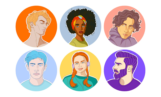 Create minimalist vector avatar portrait by Alxmele | Fiverr