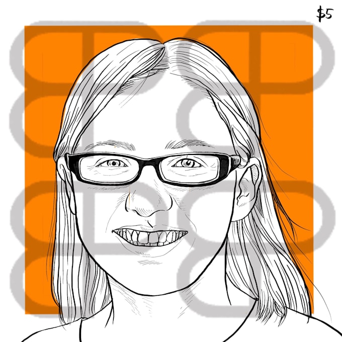 Draw a digital line art portrait with colour of your choice by ...