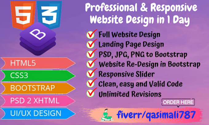 Create html css web page from design by Alisha_03 | Fiverr Create html css web page from design by Alisha_03 | Fiverr