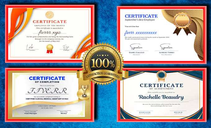 Custom certificate design for you by Amanii_design | Fiverr