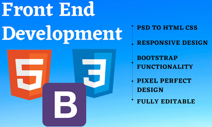 Do front end web development in html css bootstrap by Fiazwaheed | Fiverr