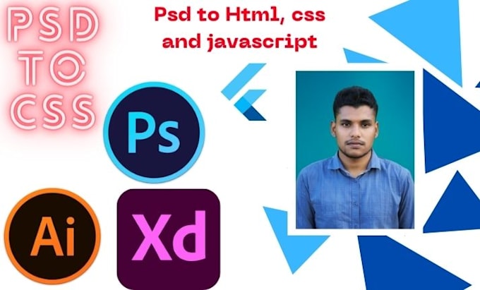 Convert psd, xd, figma, ai to html ,css, javascript responsive css ...