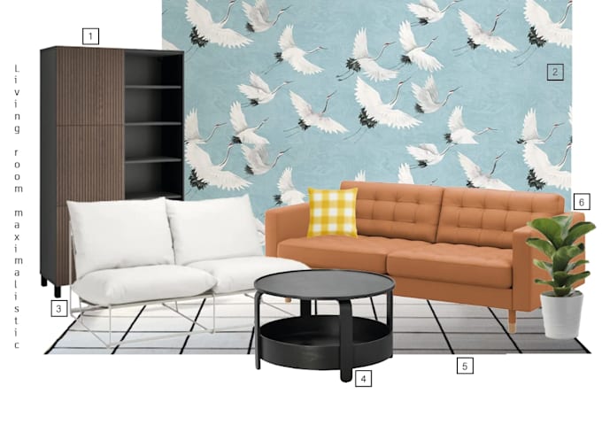 Create an interior design moodboard and shopping list with mostly ikea ...