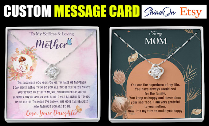 Create trendy custom message card for shineon etsy or amazon store by ...