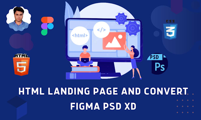 Convert figma to html psd to html xd to html scratch to html landing ...