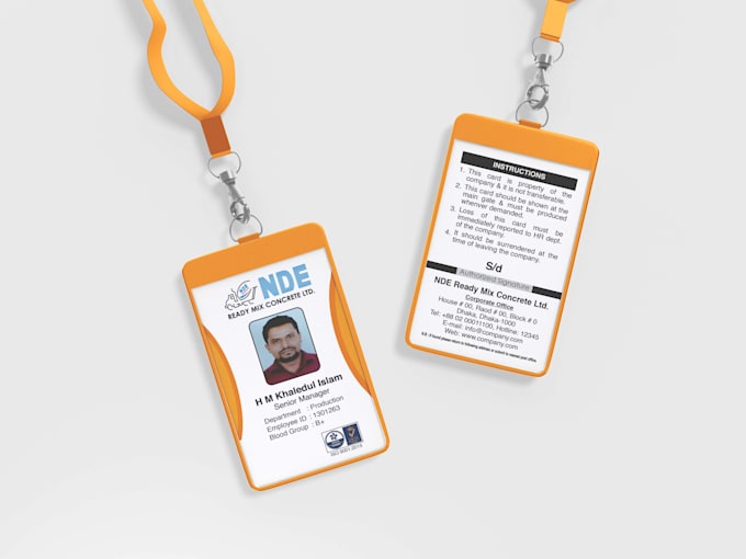 Design print ready pvc, rfid employee id card by Arshadano | Fiverr