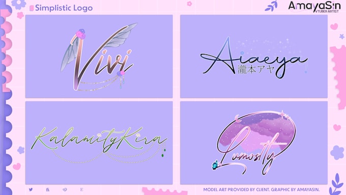 Make a custom vtuber logo simplistic style by Amayasin | Fiverr