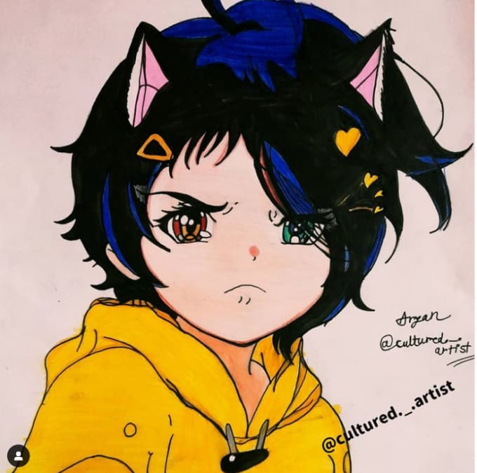 Make hand drawn anime and manga art both colored and uncolored by ...