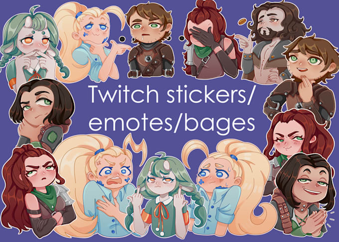 Draw cute stickers for your twitch by Lobotomizedfrya | Fiverr