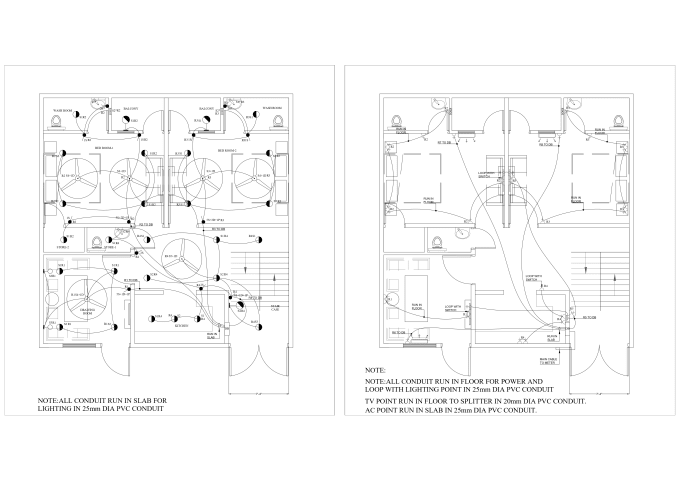 Create Floor Plan And Electrical Wiring Drawing In Autocad By