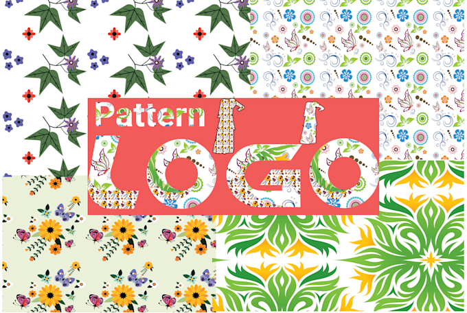 Design pattern logo, unique seamless textile print, fabric by Logosolve ...